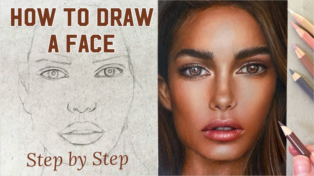 How to Draw a Realistic Portrait with Colored Pencils | Step by Step ...