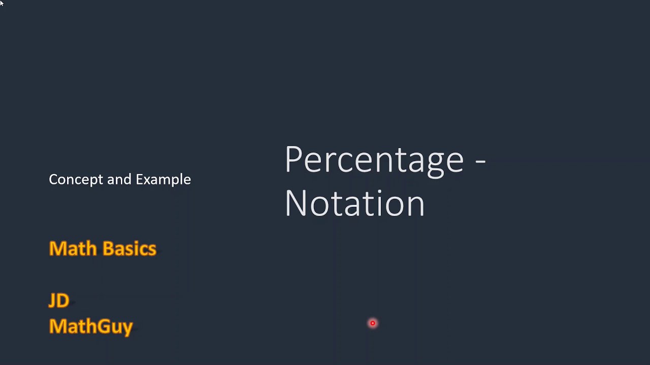 Percentage Notation - Concept and Example - YouTube