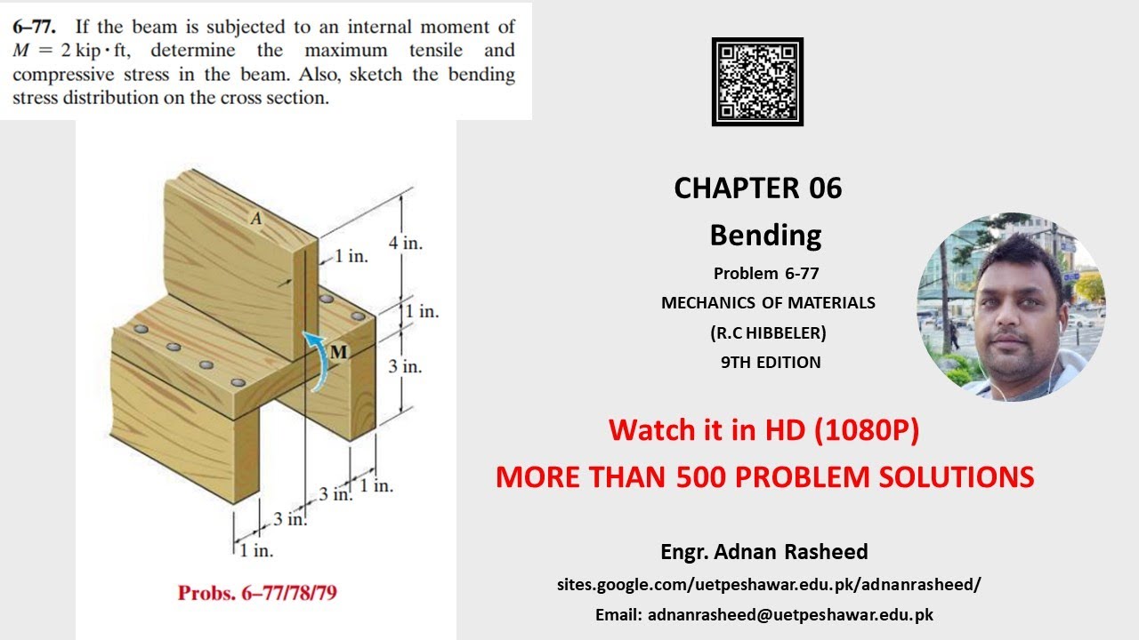 6-77 |Chapter 6| Bending | Mechanics of Material Rc Hibbeler| - YouTube