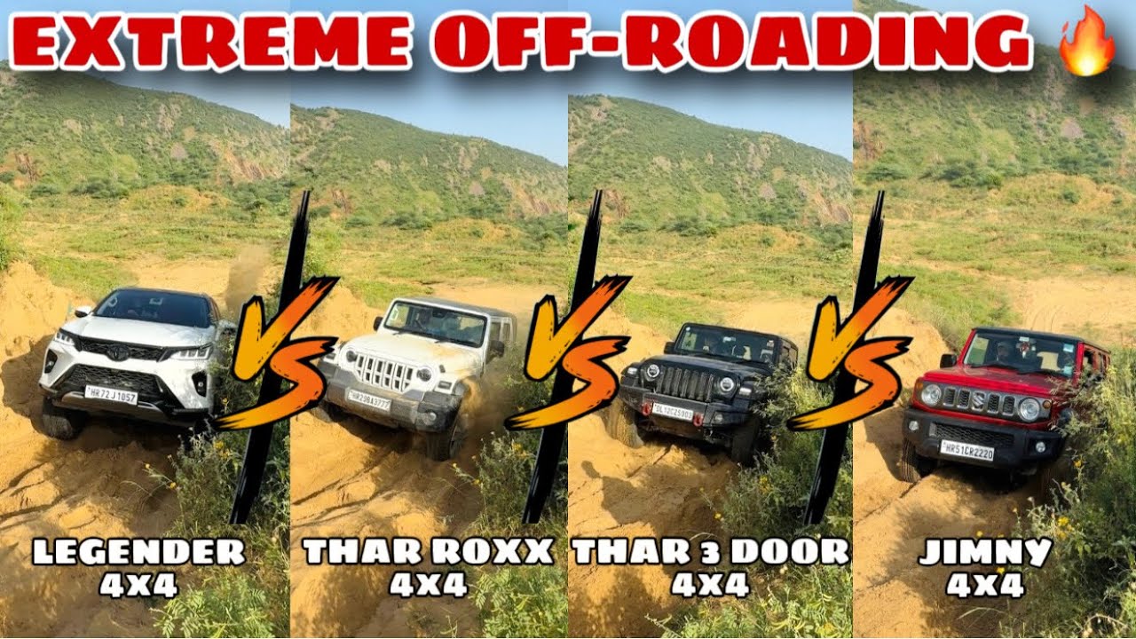 Legender Vs Thar Roxx Vs Jimny Vs Thar 3 Door Off-roading Battle🔥 | आज ...