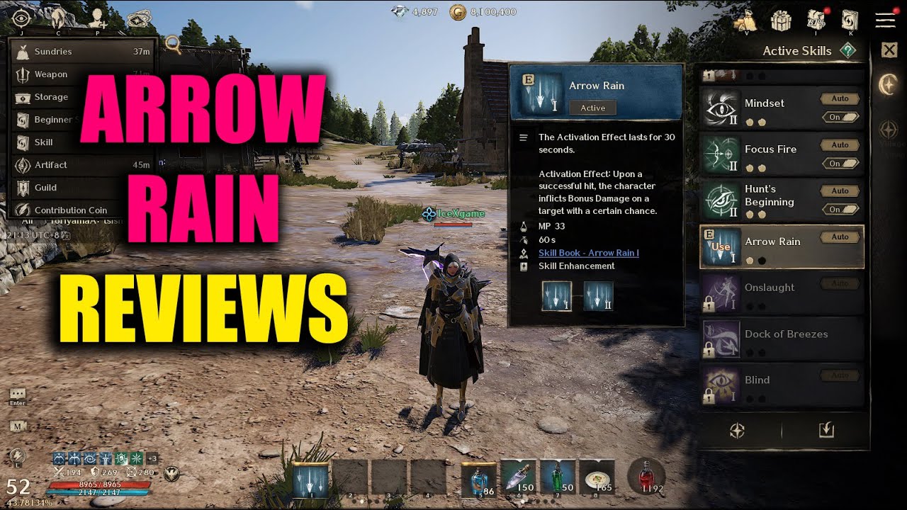 Night Crows Arrow Rain Skill Reviews - YouTube