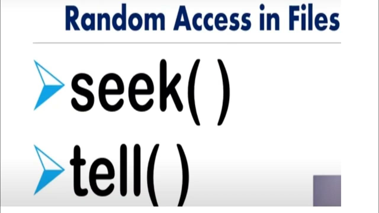 tell() and seek() function in file handling - YouTube