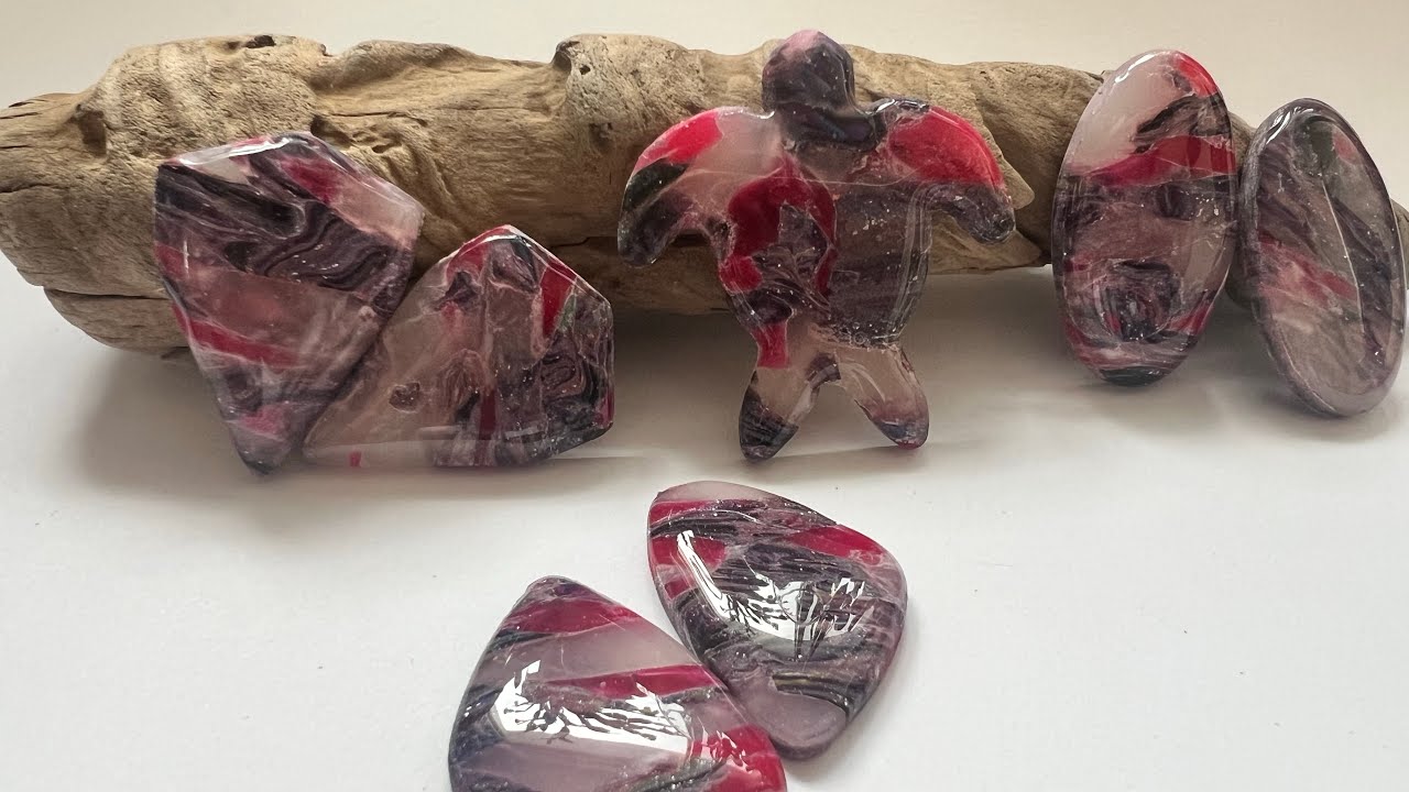 Using scrap polymer clay with translucent and pink to create something ...