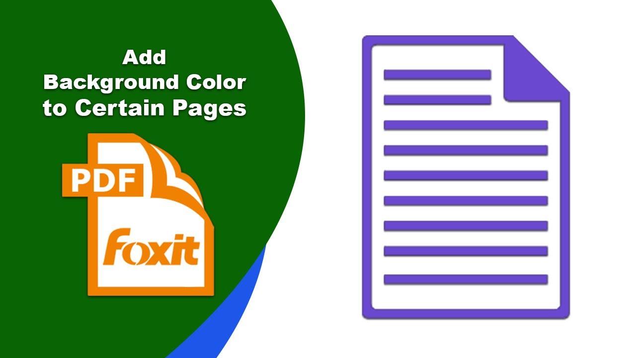 How to add background color to certain pages in a pdf document in Foxit ...
