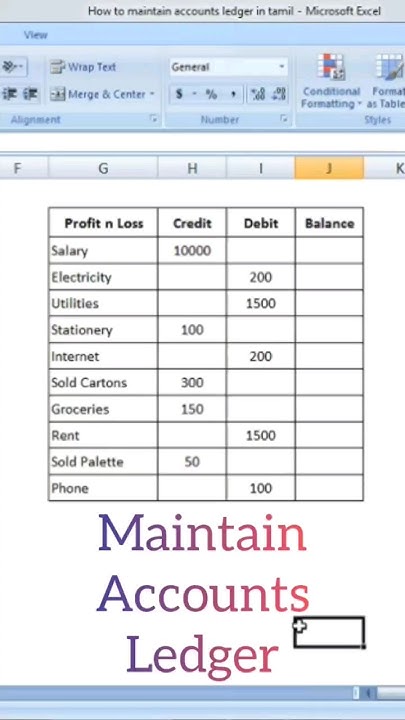 How to maintain Accounts Ledger in excel #shorts - YouTube