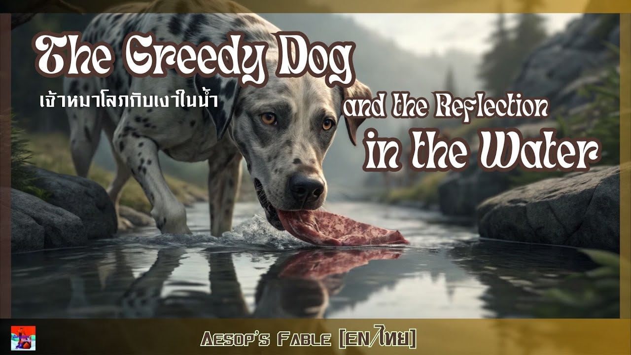 The Greedy Dog and the Reflection in the Water | อีสปสองภาษา Aesop’s ...