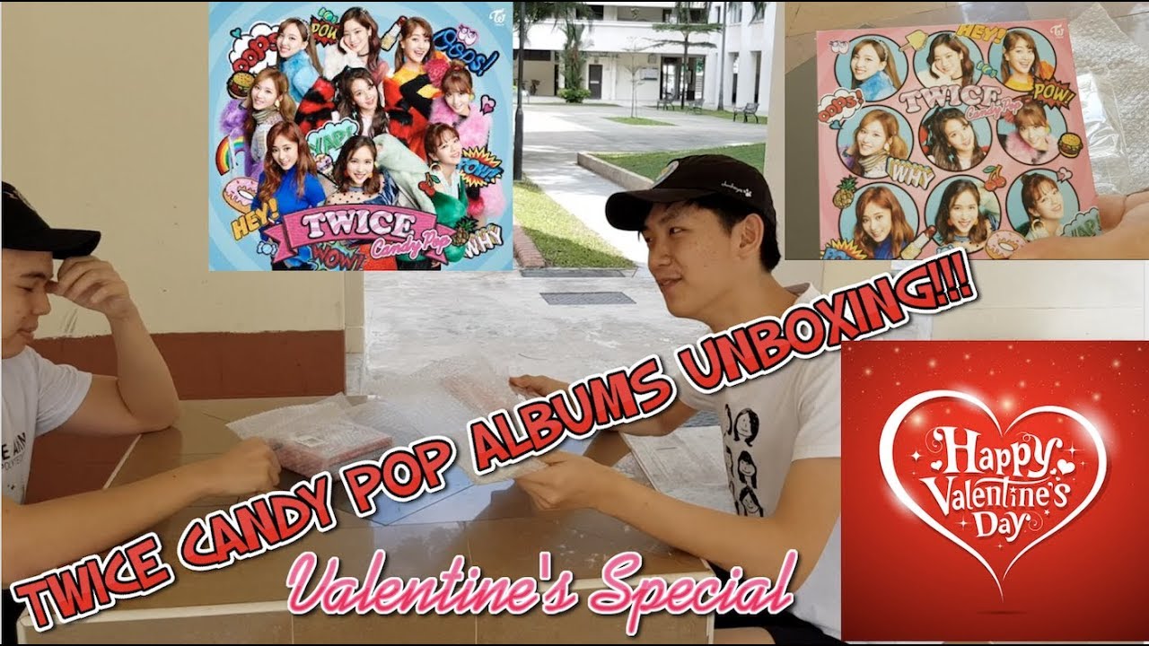 트와이스 トゥワイス TWICE Candy Pop Albums Unboxing!!! (Valentine's Special ...