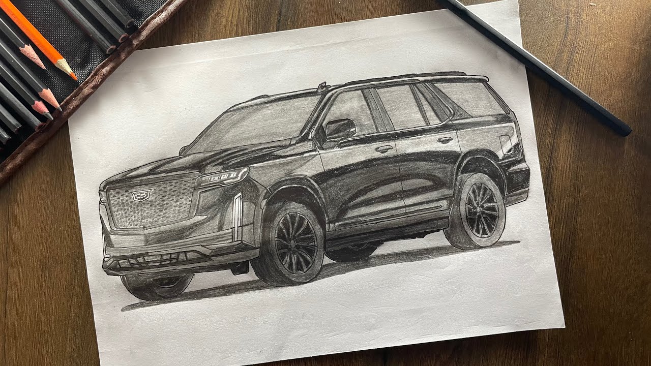 Cadillac Escalade Pencil Sketch - YouTube