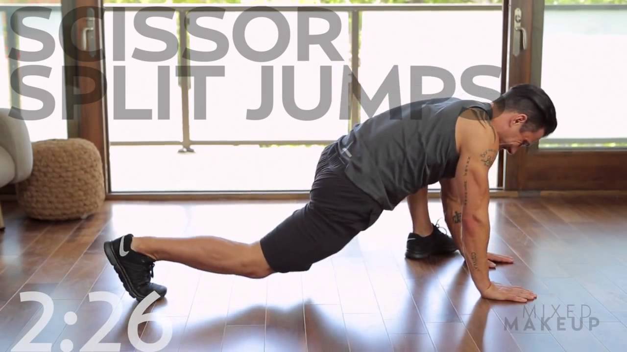 Core Power Workout Scissor Split Jumps, Plank, Double Side Jumps, Walk ...