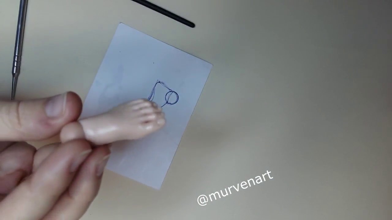 BJD foot sculpting by Murvenart (First stage) - YouTube