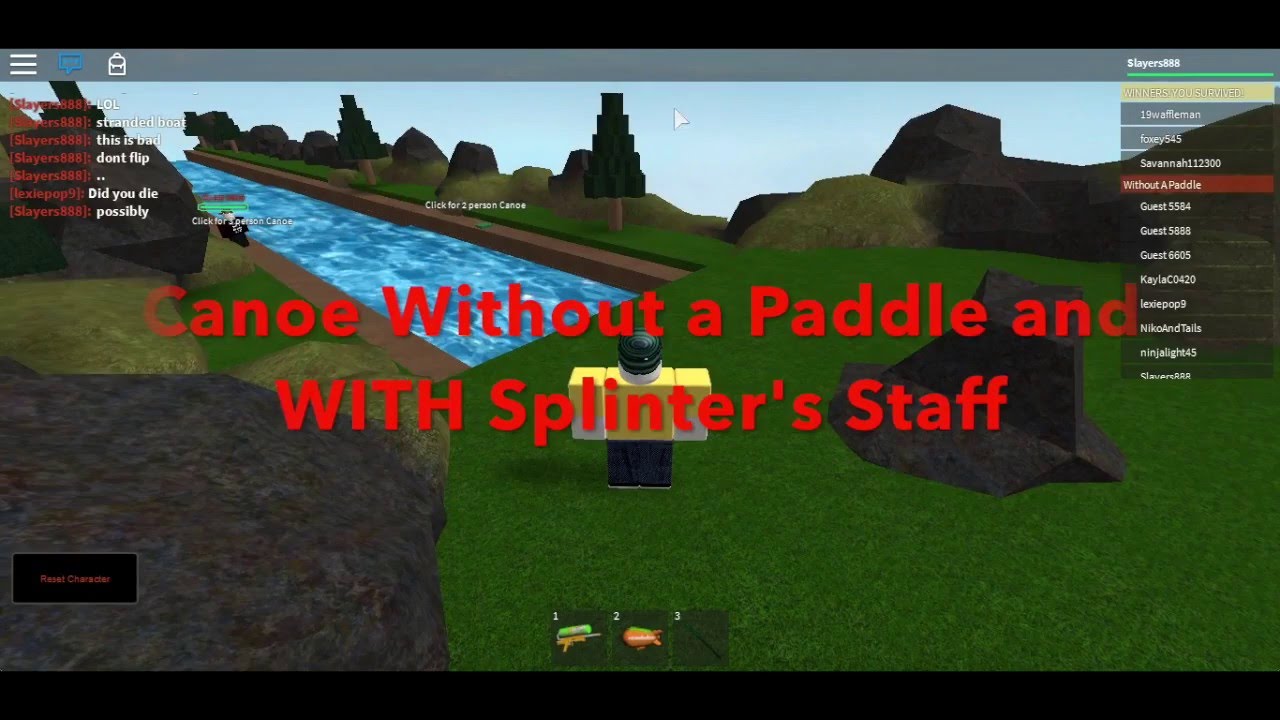 Playing Canoe Without a Paddle WITH Splinter's Staff! (ROBLOX) - YouTube