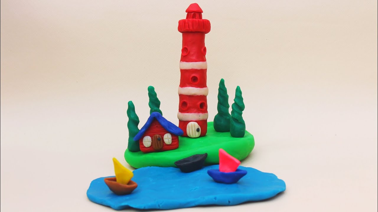Polymer CLAY TUTORIAL How To Make Miniature LIGHTHOUSE | Clay DIY - YouTube