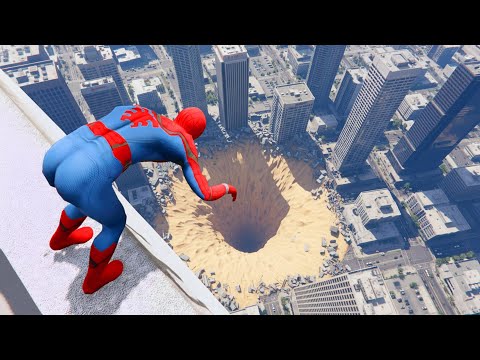 SPIDERMAN CRAZY JUMPS & FALL (GTA 5 Spider-Man Euphoria Ragdolls)
