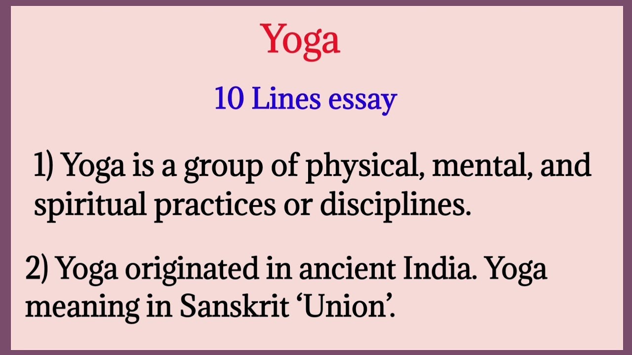 10 lines on Yoga/ yoga essay/ International yoga day - YouTube