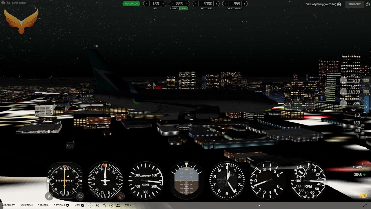 GeoFS New 3D Buildings at night. San Diego approach. - YouTube