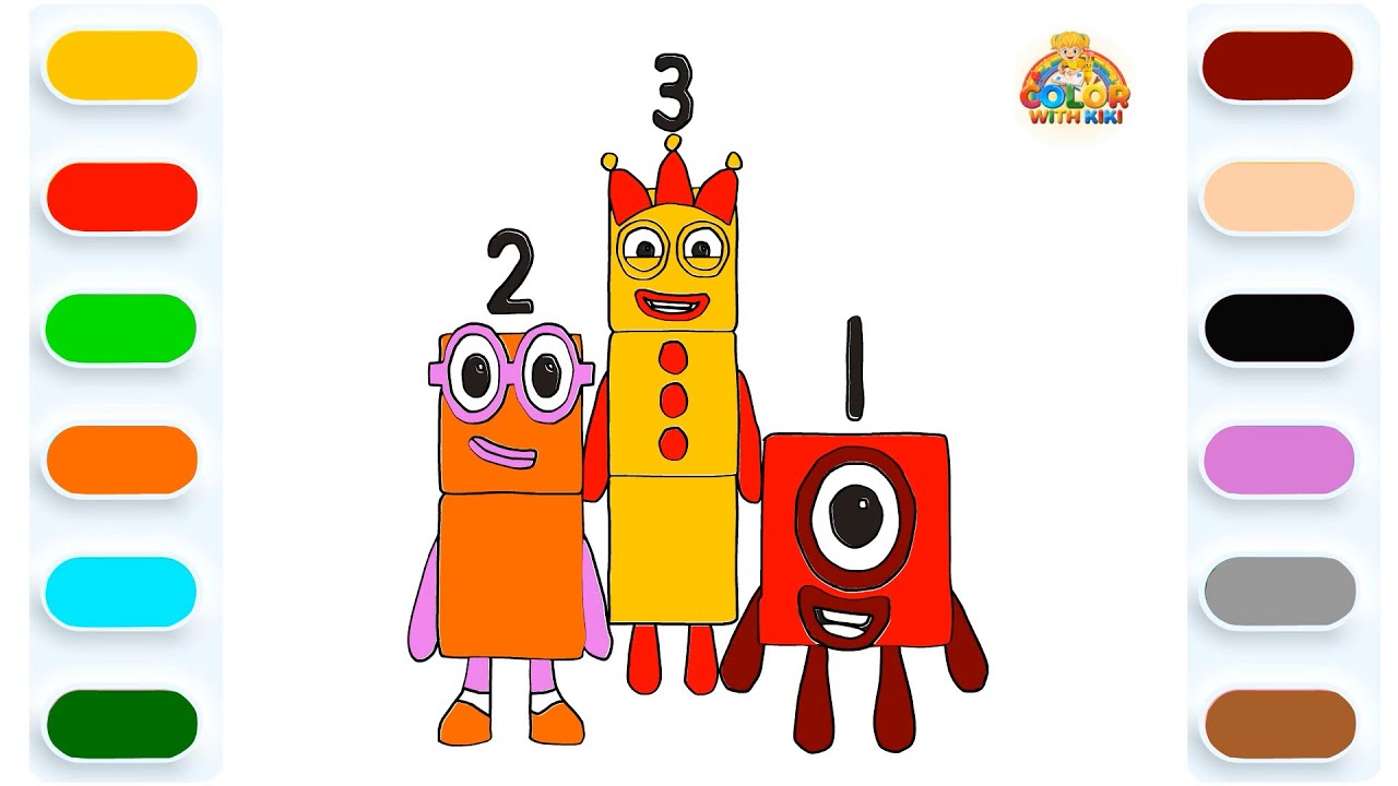 Learn to Draw Number Blocks(123) - Drawing and Coloring Tutorial for ...