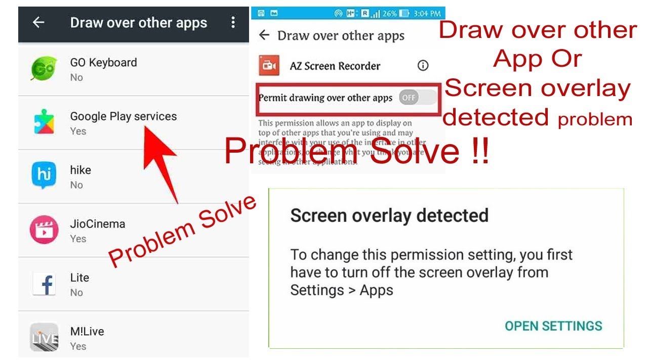 Draw over other App Or Screen overlay detected problem Solve Bangla ...