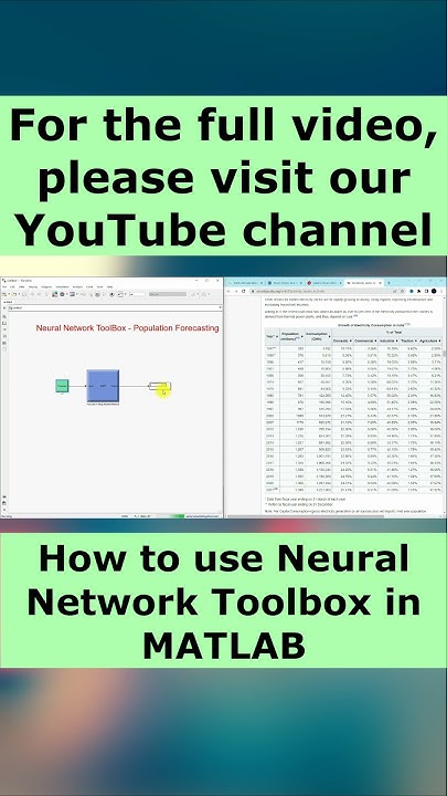 Neural Network Toolbox simulation in matlab - YouTube