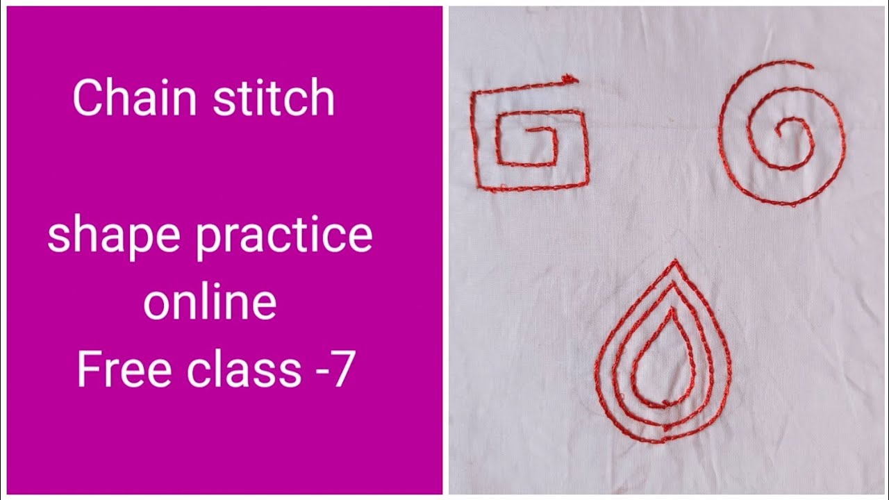 chain stitch basic shapes practice Free class -7 (ANSI AARI &TAILORING ...
