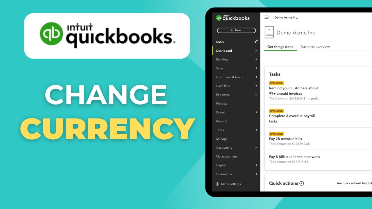 How to Change Currency in QuickBooks Online | Quick Steps - YouTube