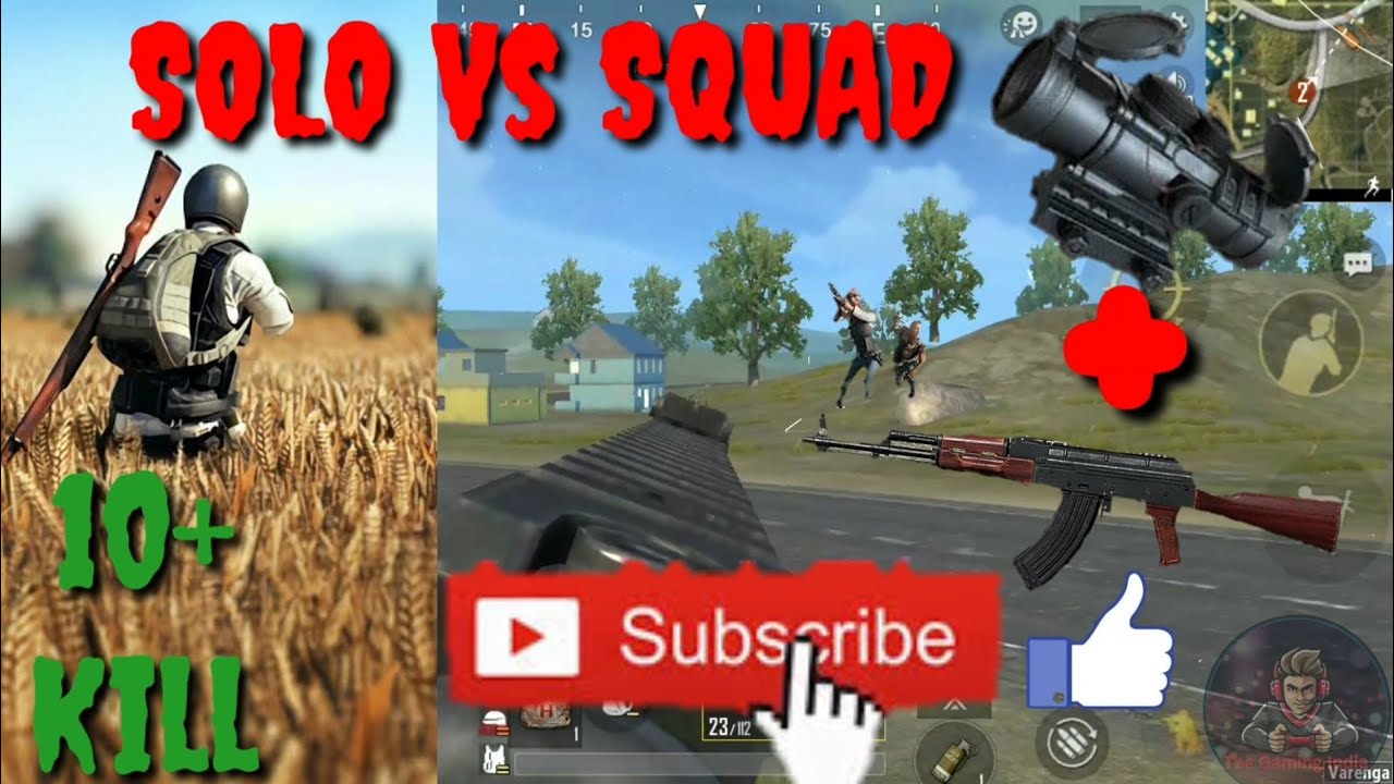 Pubg mobile Game || Solo Vs Squad || AKM Power || Close Fight - YouTube