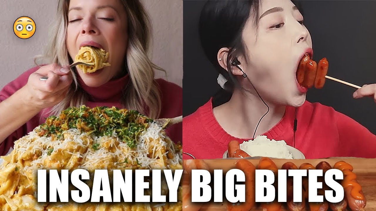 MUKBANGERS TAKING INSANELY BIG BITES - YouTube