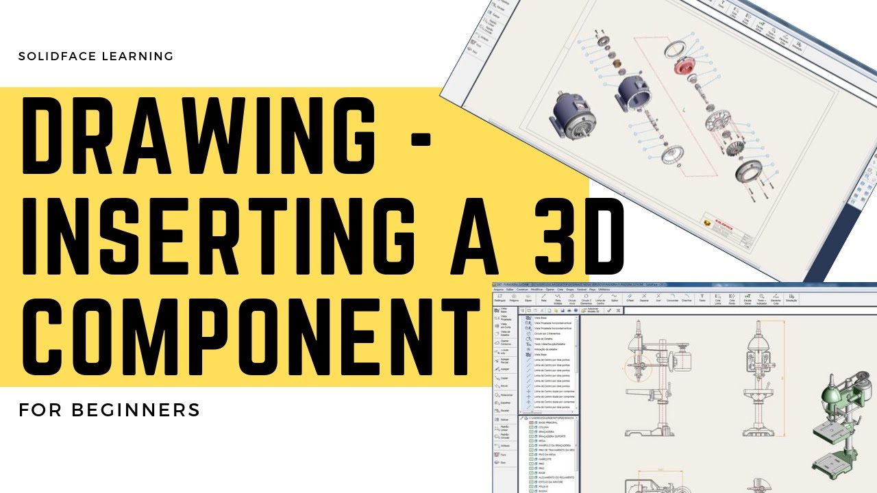 Drawing - Inserting a 3D Component - YouTube
