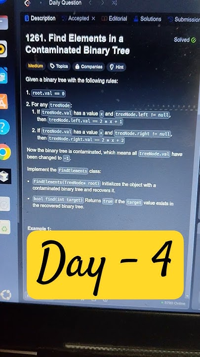 Day 4: Find Elements in a Contaminated Binary Tree | Problem 1261 | Leetcode Problem of the day ...