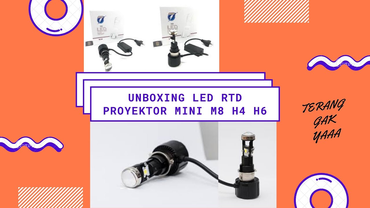 UNBOXING LAMPU PROJI LED M8 H4 H6 - YouTube