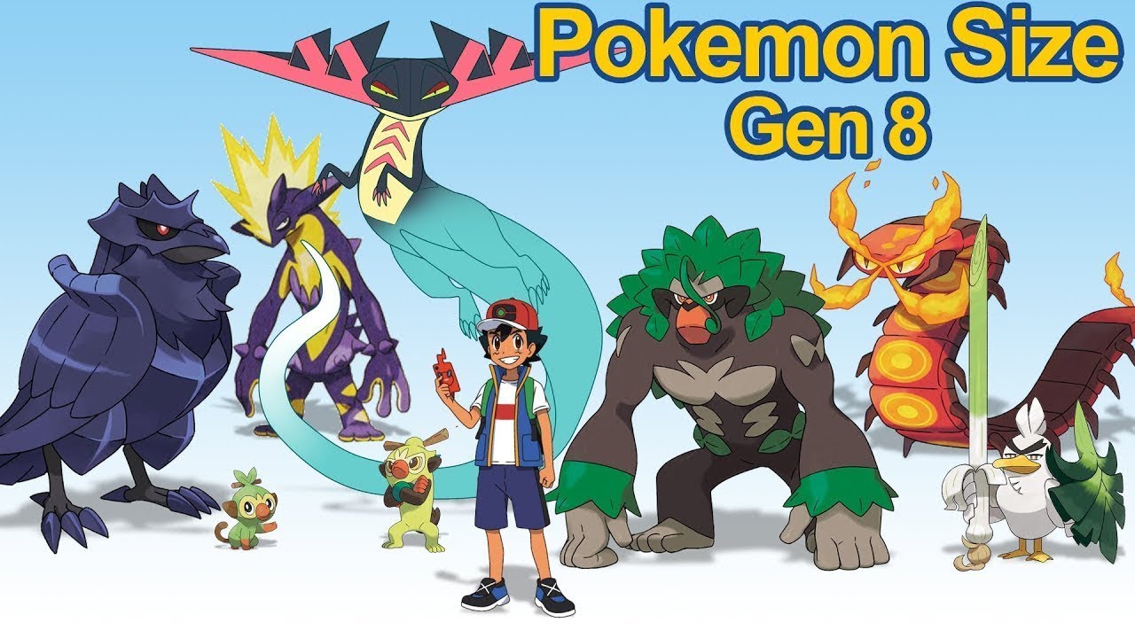 Pokémon Sizes (Generation 8) | pokemon sword and shield - YouTube