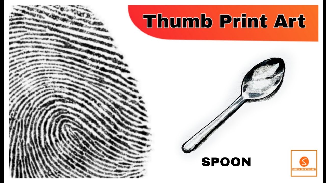 Spoon Thumb Print Art | Spoon Drawing | Suresh Creative Art - YouTube