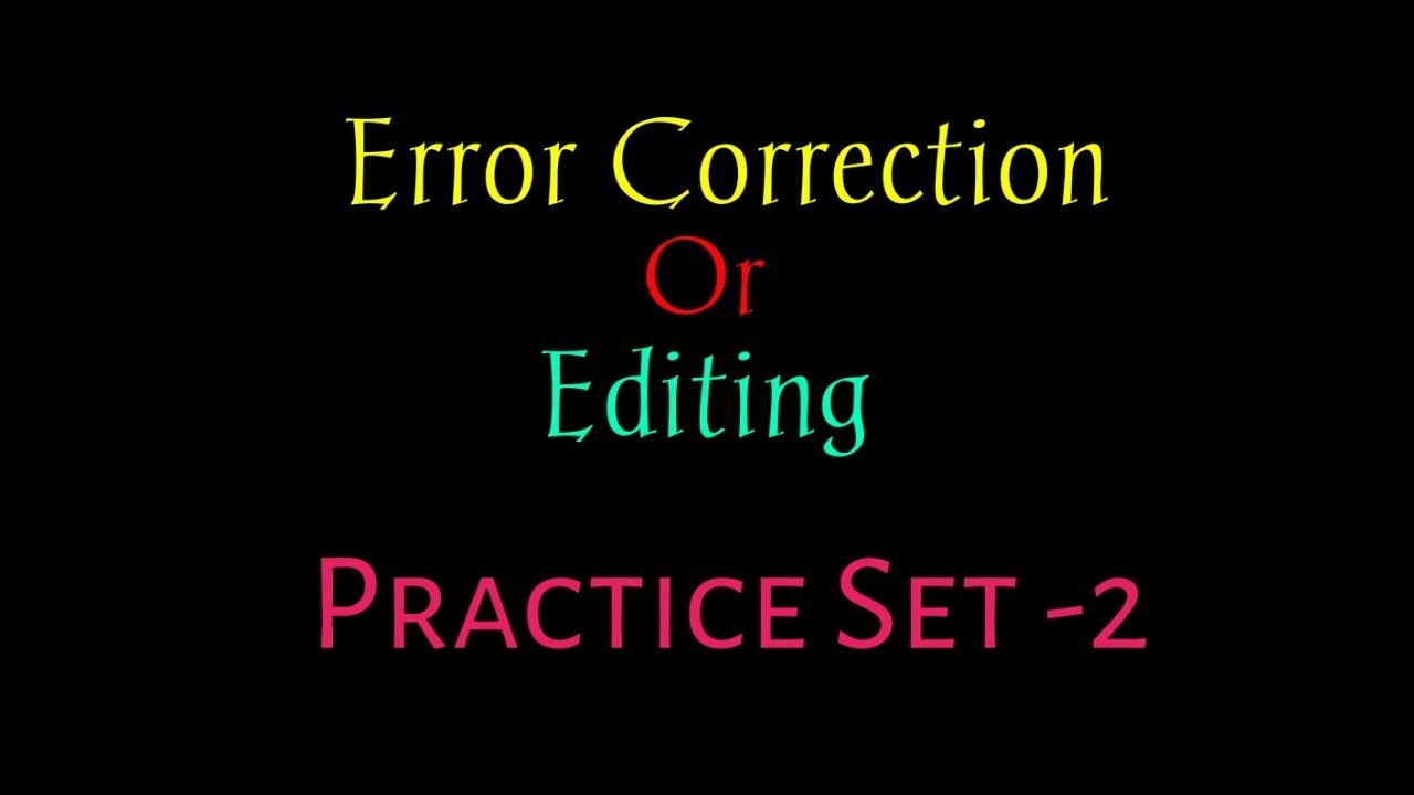 Error Correction Practice Set-2 - YouTube