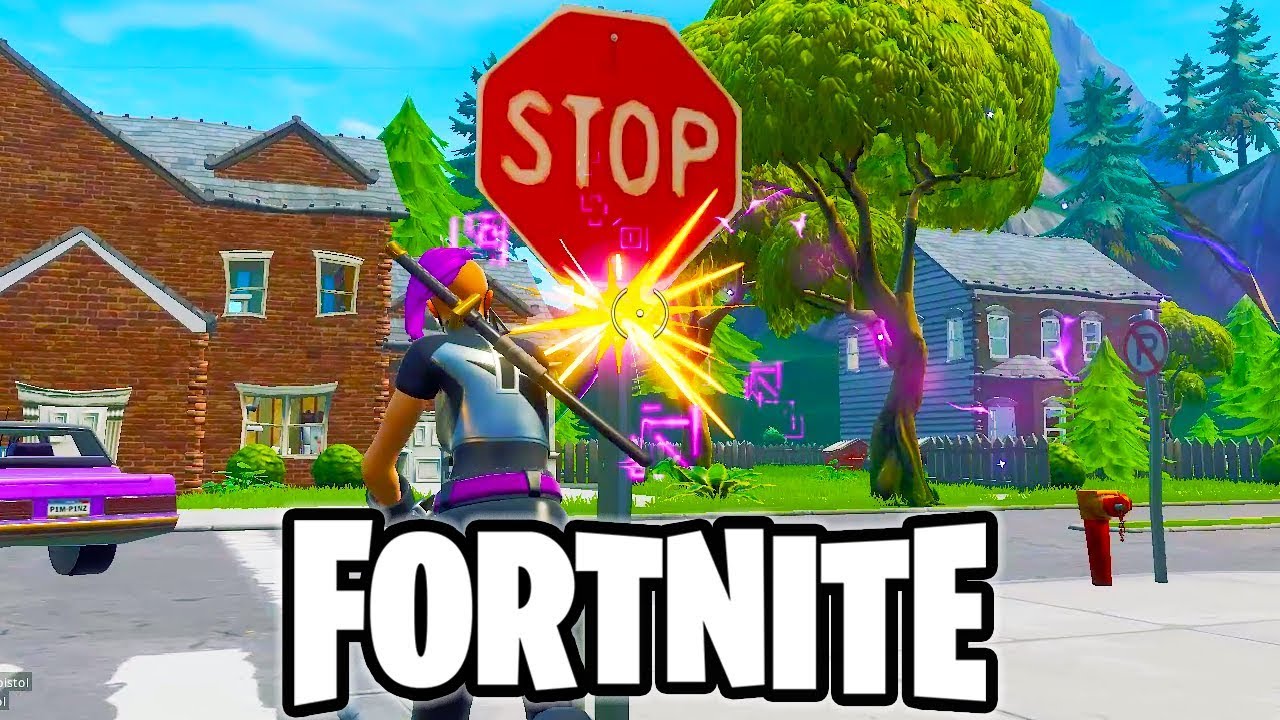 DESTROY STOP SIGNS WITH THE CATALYST OUTFIT | FORTNITE SEASON X ...