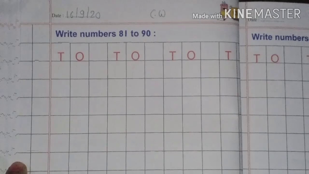 Ukg Maths Write Number 81 To 90 YouTube