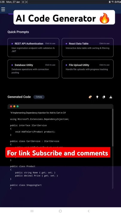 #ai Code Generator #coding #youtube #coding #programming #bootself #shortsfeed #chatgpt - YouTube