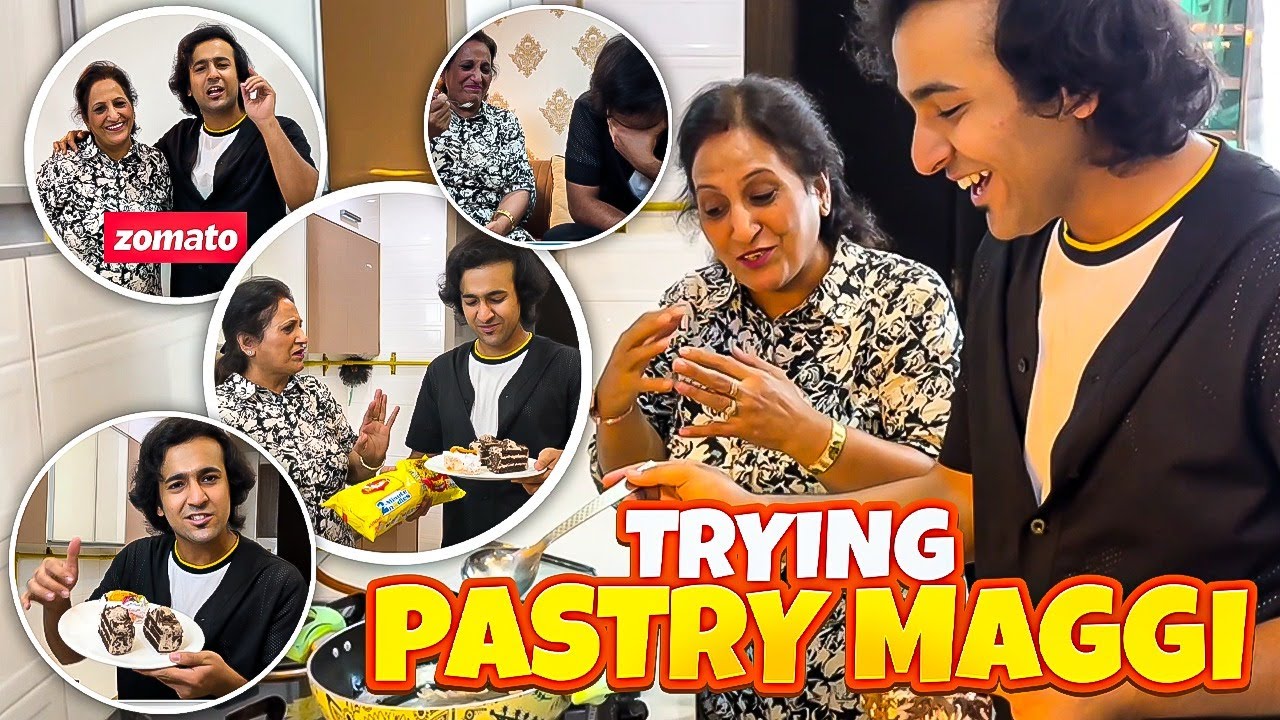 Mom tries Viral Pastry Maggi @zomato #BESTJOBEVER - YouTube