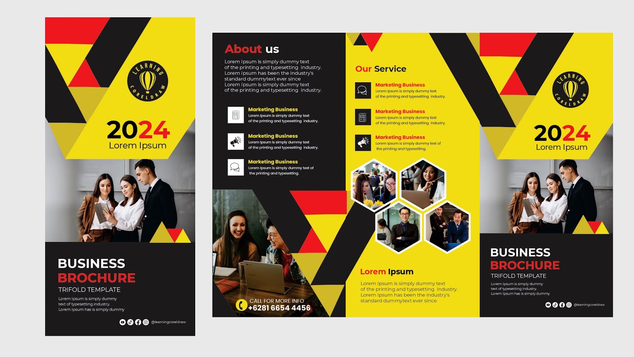 Business Trifold Brochure Template Design in Corel draw - YouTube