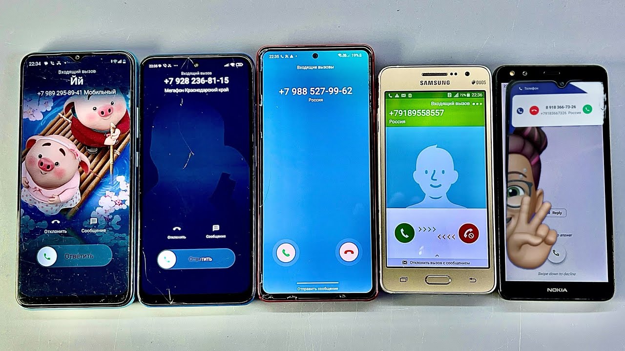 Incoming call & Nokia C01 Plus & Samsung Grand Prime & Samsung Note 10 ...