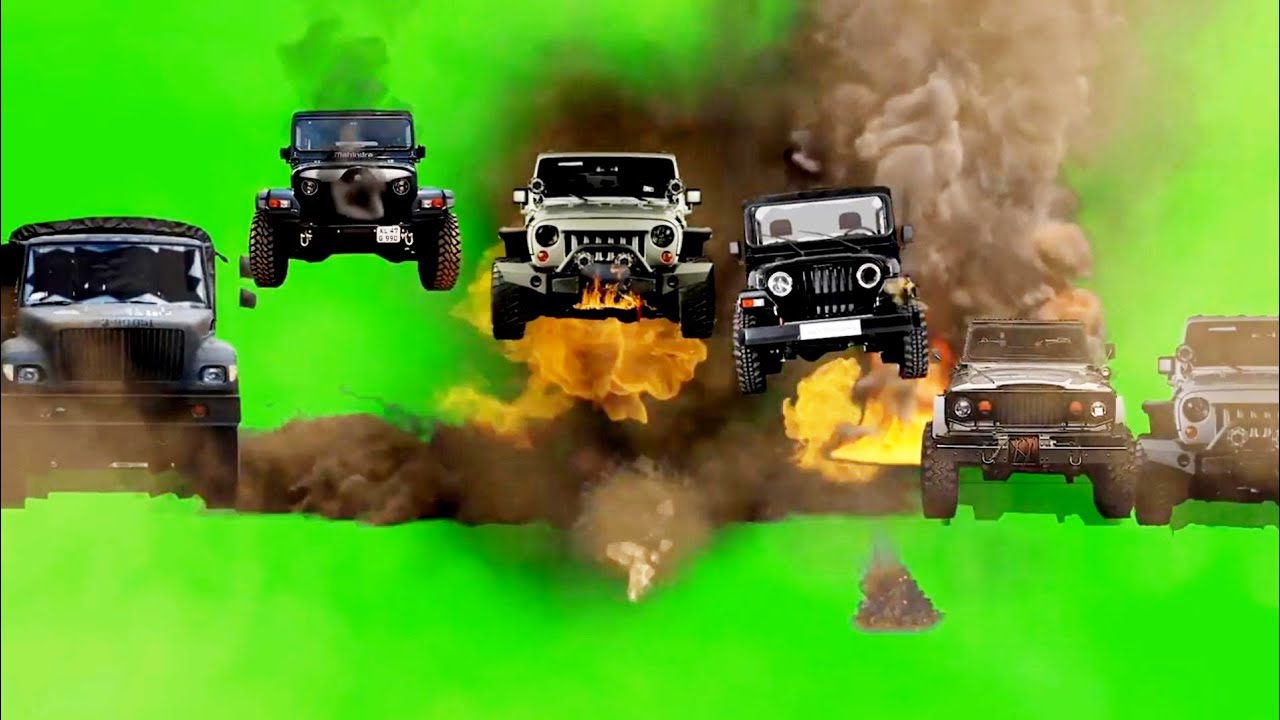green screen car firing and blast effect, green screen movie effect ...