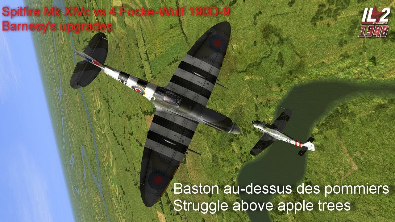 IL2 1946 Spitfire Mk XIVc Struggle above apple trees - YouTube