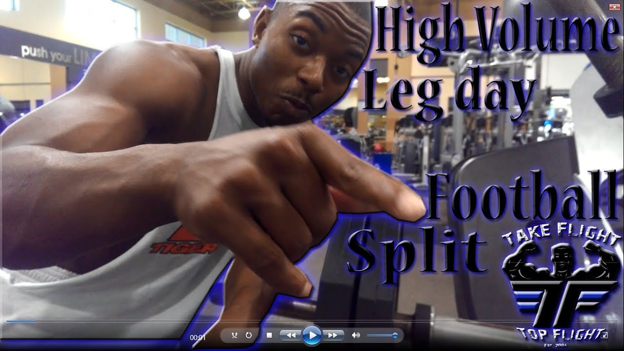 High Volume Leg Day Football Split - YouTube