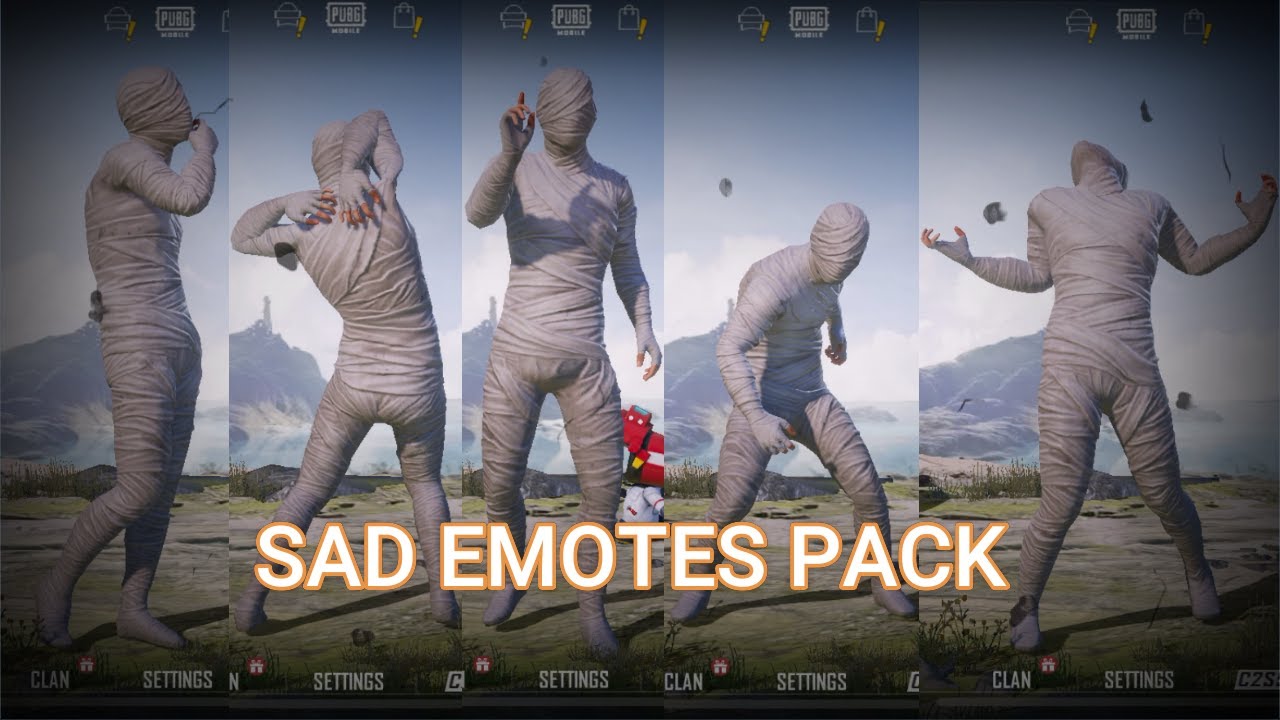 SAD EMOTES PACK 🥺 IN WHITE MUMMY SET | BY YOUTUBE AHMAD - YouTube