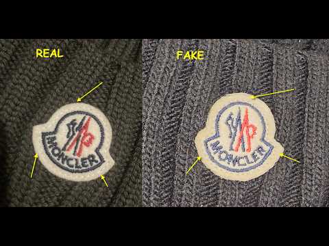 Moncler winter cap how to spot fake. Real vs fake Moncler beanie hat ...