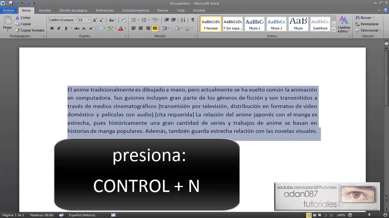 Como Poner La Letra Negrita En Word