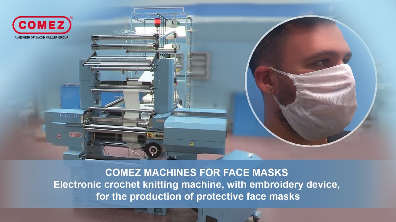 Knitting machine for complete face mask - Comez crochet machines - YouTube