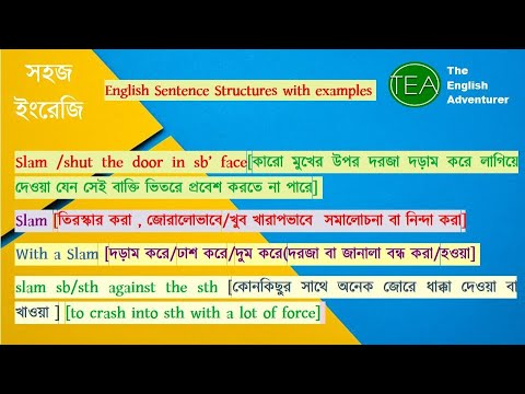 English Sentence Structure I Using ;Slam the door-[দরজা বা জানালা বন্ধ ...