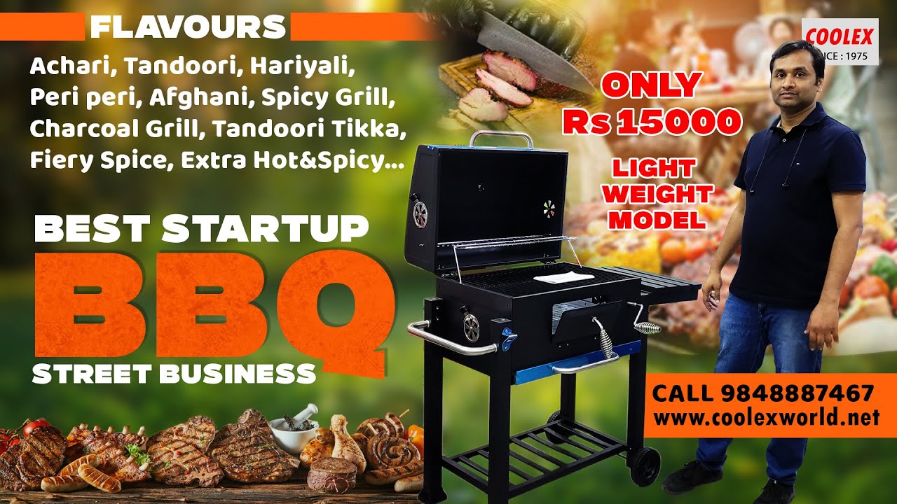 Best Startup BBQ Street Business With Light Weight Model Cole BBQ Machine || COOLEX FOOD ...