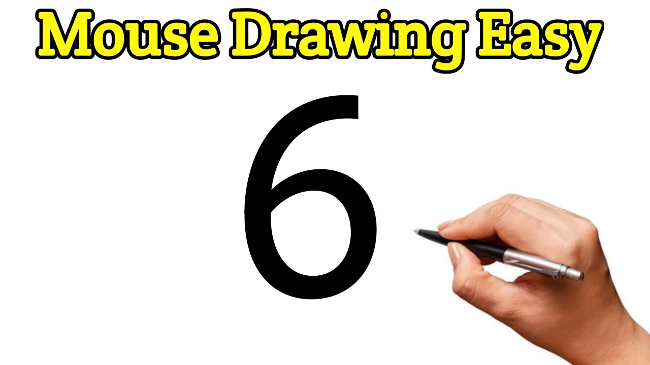 How To Draw A Rat/Mouse From 6 Number l Drawing Picture l Number ...