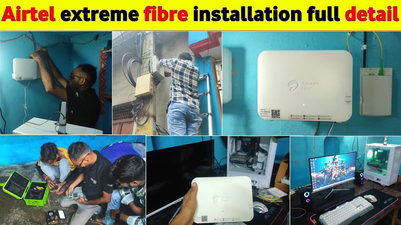 🔥Airtel extreme fibre installation full detail video |Airtel xstream ...