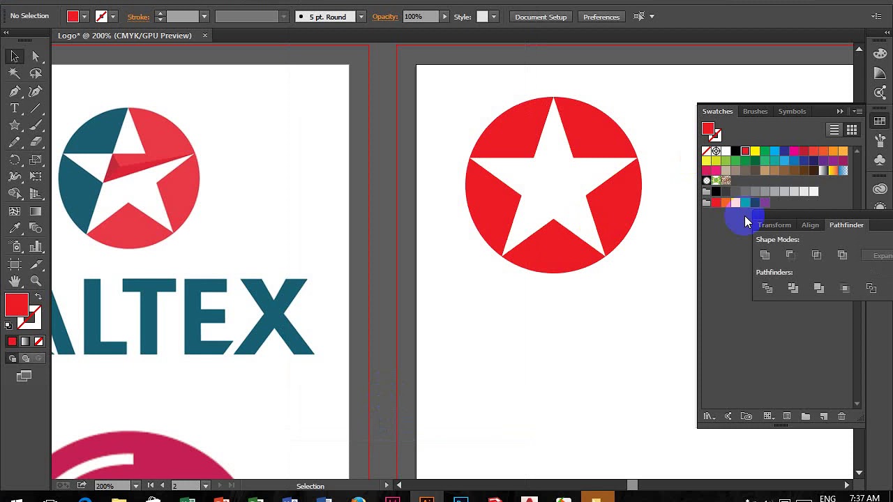 How to make basic logo in Ai - YouTube